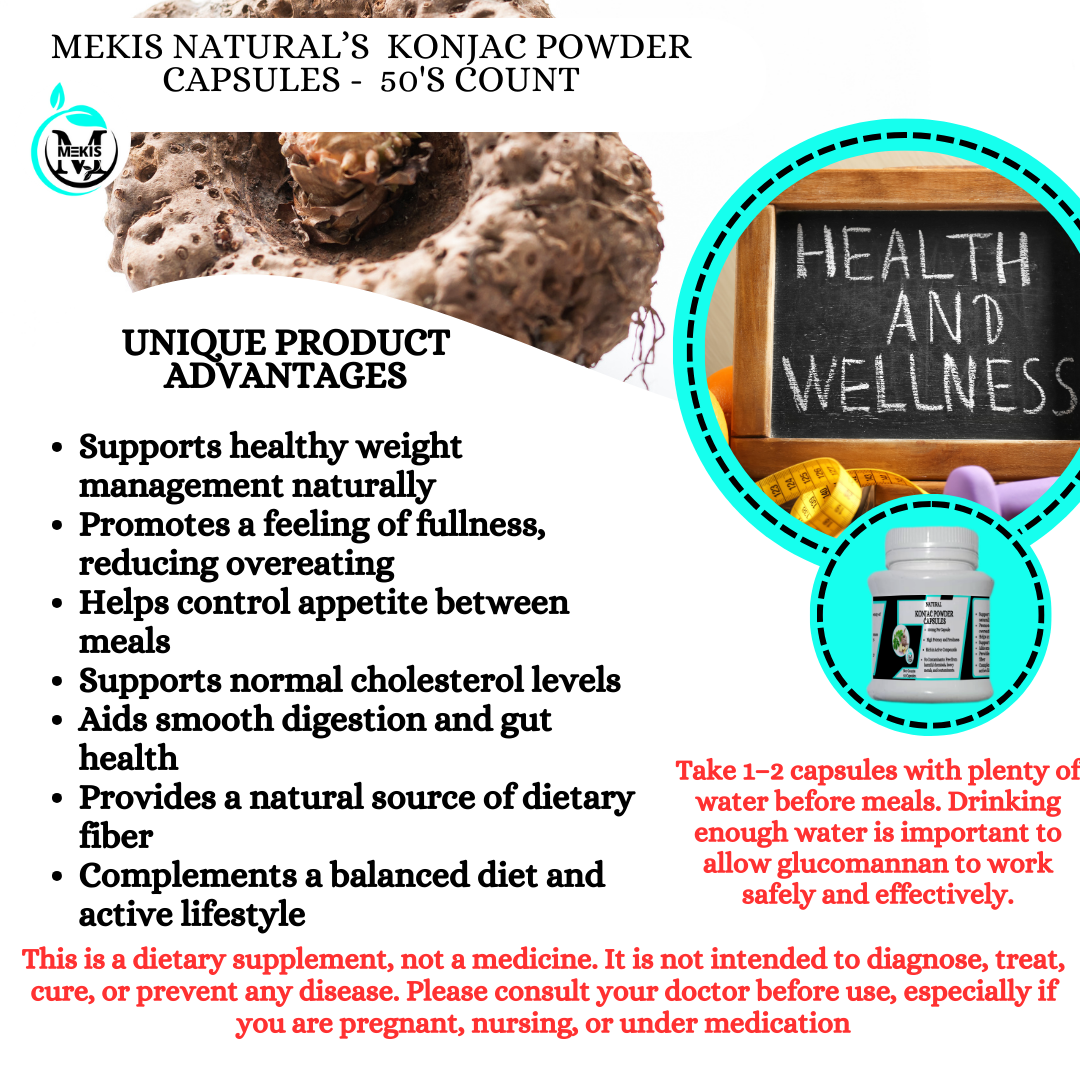 Best price for Mekis Natural's Konjac Root Powder Capsules - Supports ...
