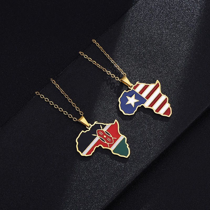 Best price for Stainless Steel Africa Map Necklace Kenya Nigeria Ghana ...