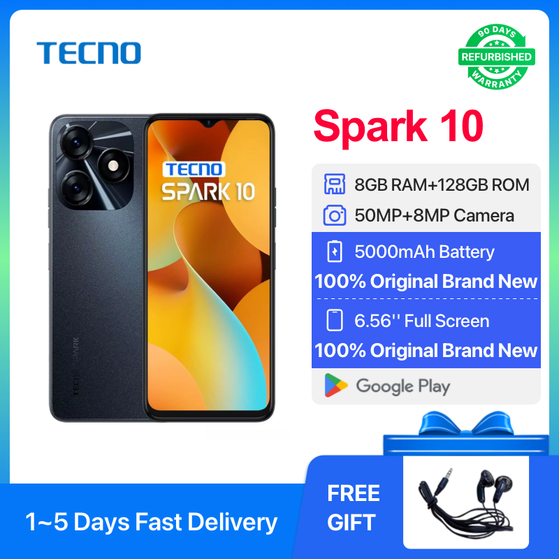 Exclusive discounts for Refurbished Tecno Spark 10 128Gb ROM 8Gb(8+8)Gb ...