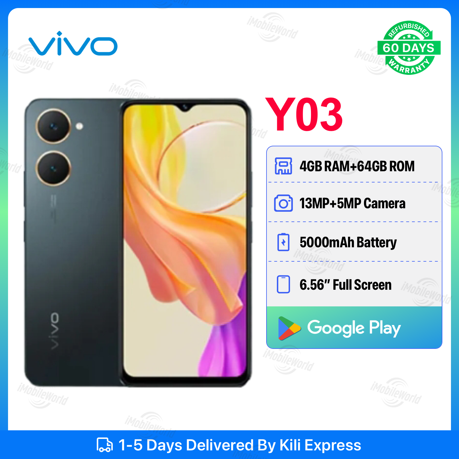Best price for [Super Brand] Brand New Vivo Y03 64/128GB ROM 4GB RAM 6.56" 90Hz Display Android ...