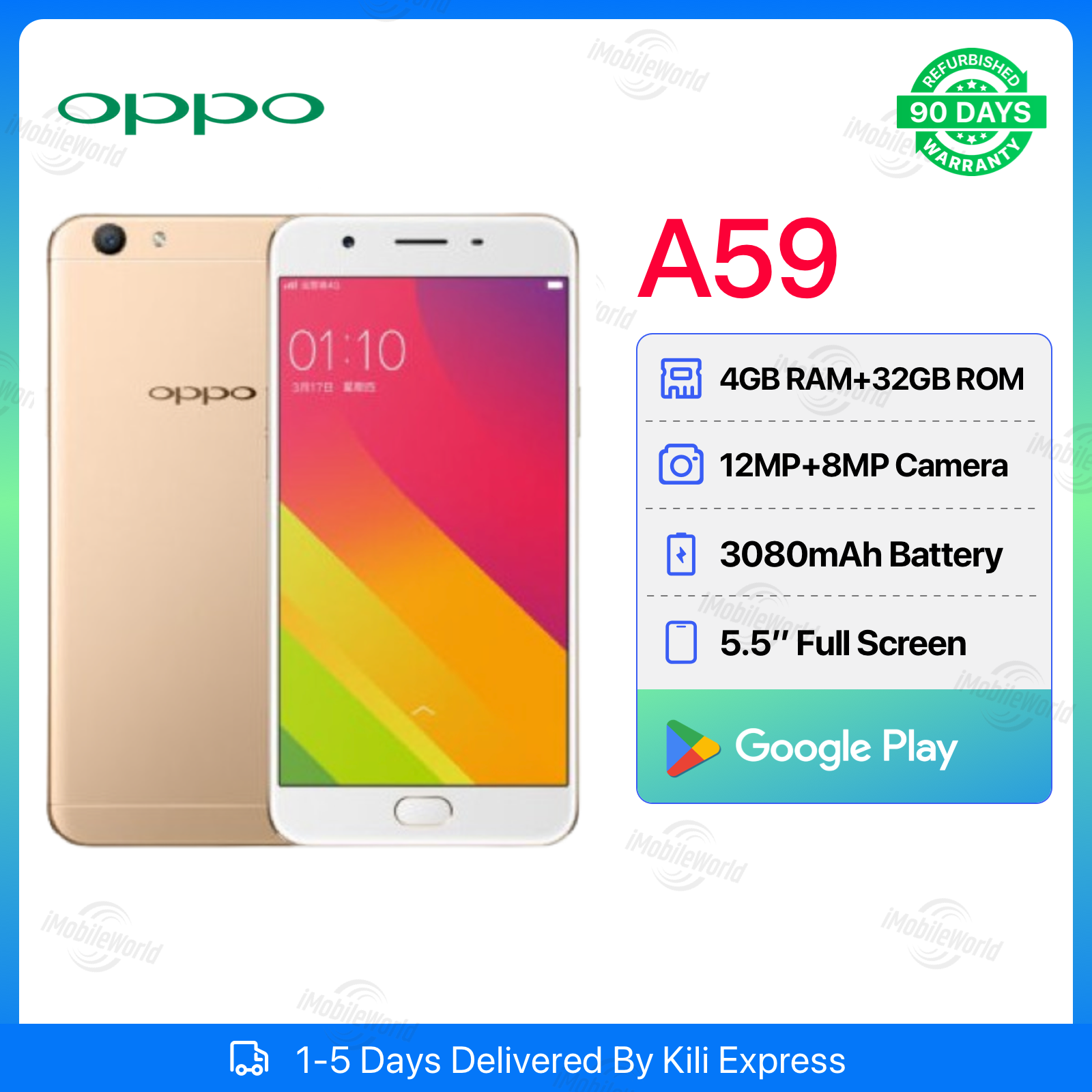 Best price for Refurbished OPPO A59 4GB RAM 32GB ROM 5.5inch " 3080 mAh Dual SIM 12MP+8MP ...