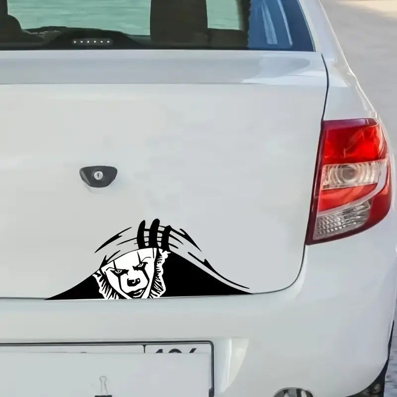 Best price for CLOWN PEEKING CAR STICKER Color-Black 1000445741