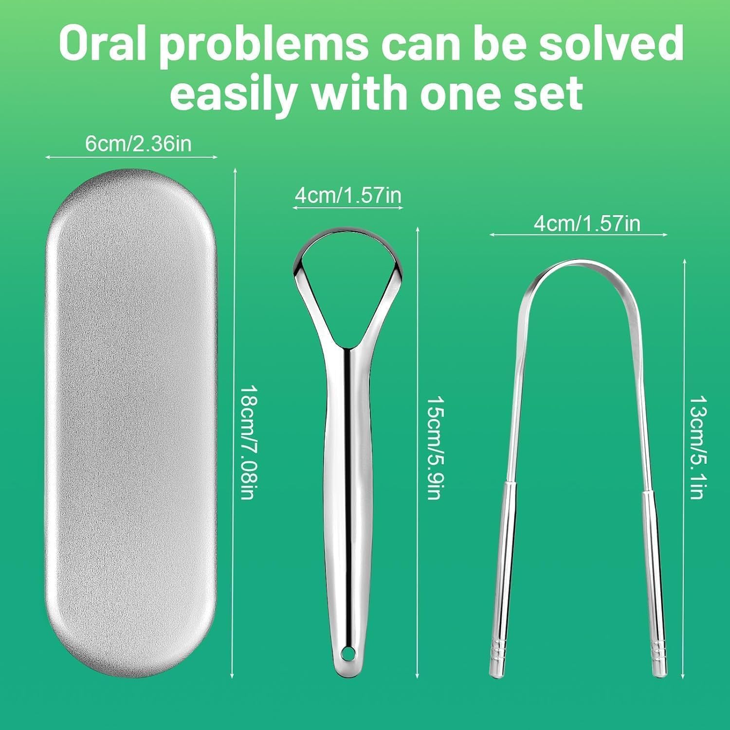 Best price for 2 Pack Tongue Scrapers with Storage Case U Shaped Tongue ...
