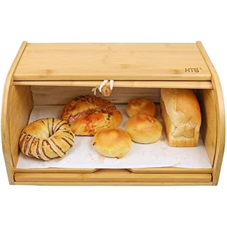 Best price for Big size Bamboo bread bin wooden box storage boxes ...