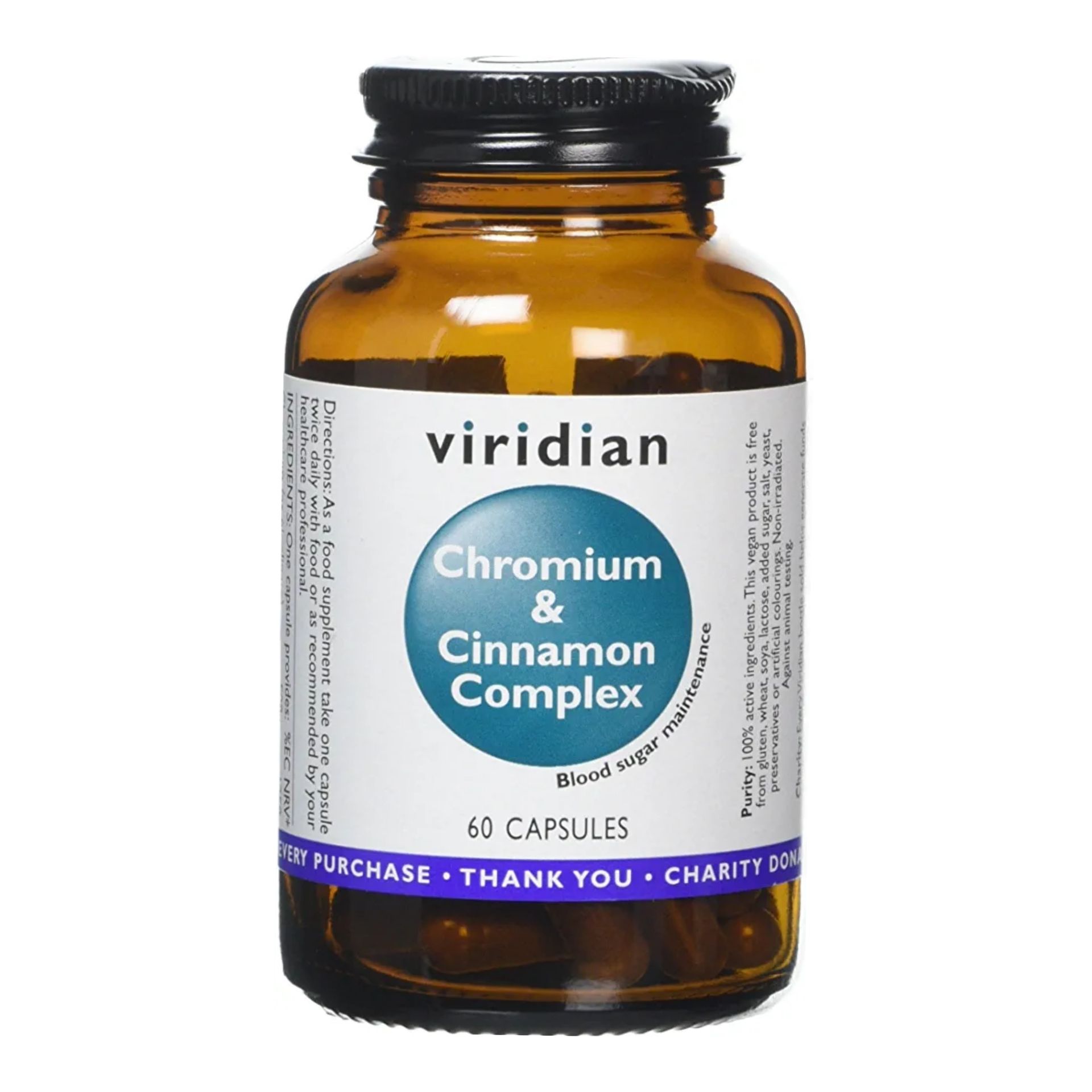 Best price for VIRIDIAN Chromium & Cinnamon Complex Vcaps 60’s.Chromium ...