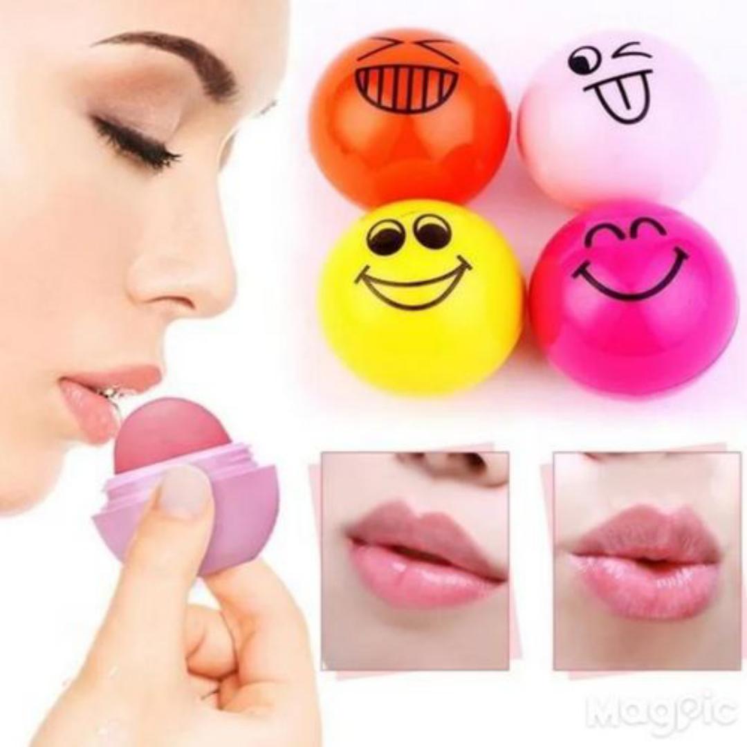 Best price for 2Pcs Cute Smiley Lip Balm Emoji Fruity Flavor Single piece