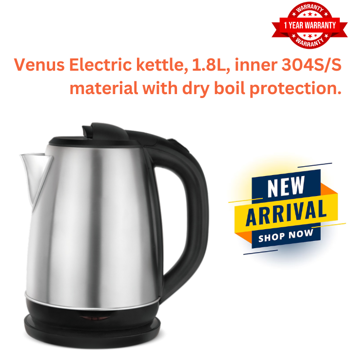 Best price for Venus electric Kettle Stainless Steel, 1500 watts, 1.8L ...
