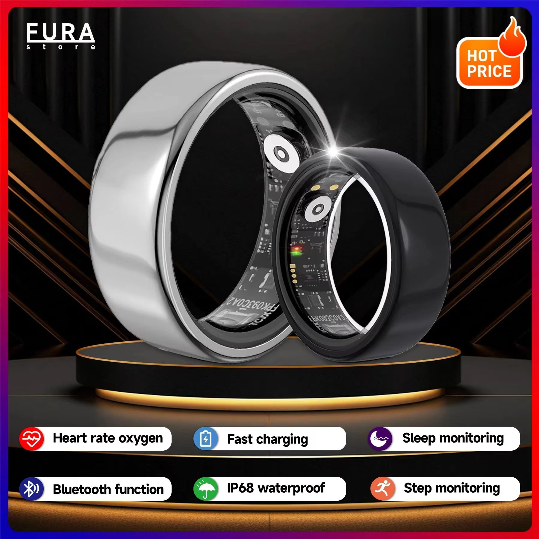 Best price for 2025 New LA380 Smart Ring Sleep heart Rate Monitor IP58 ...