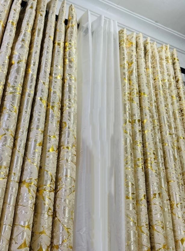 Best price for Set of 3 -2 curtains 1.5m each and 3M sheer Color-Cream ...