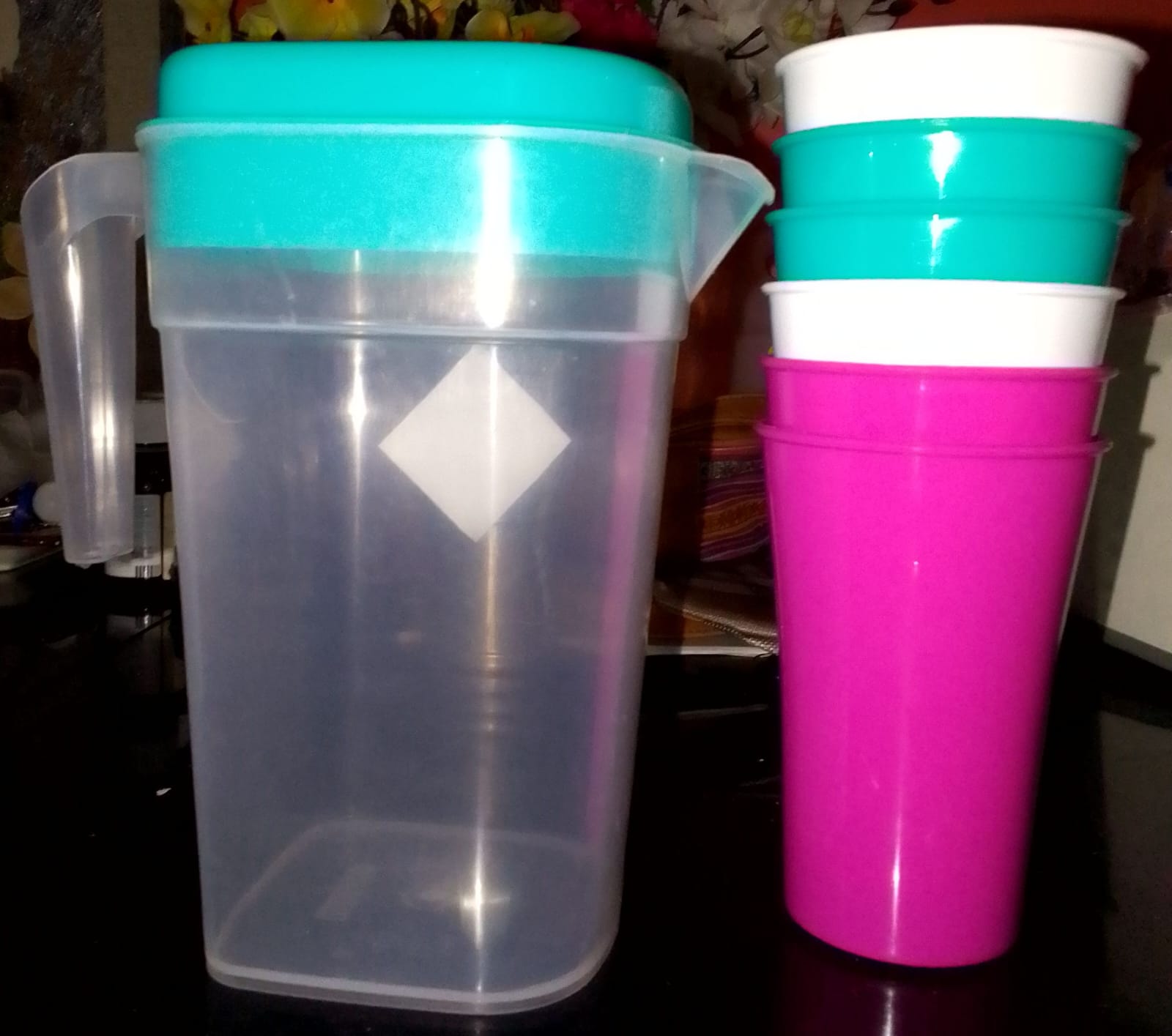 Best price for Water set- square Clear Plastic jug with Lid & 6 ...