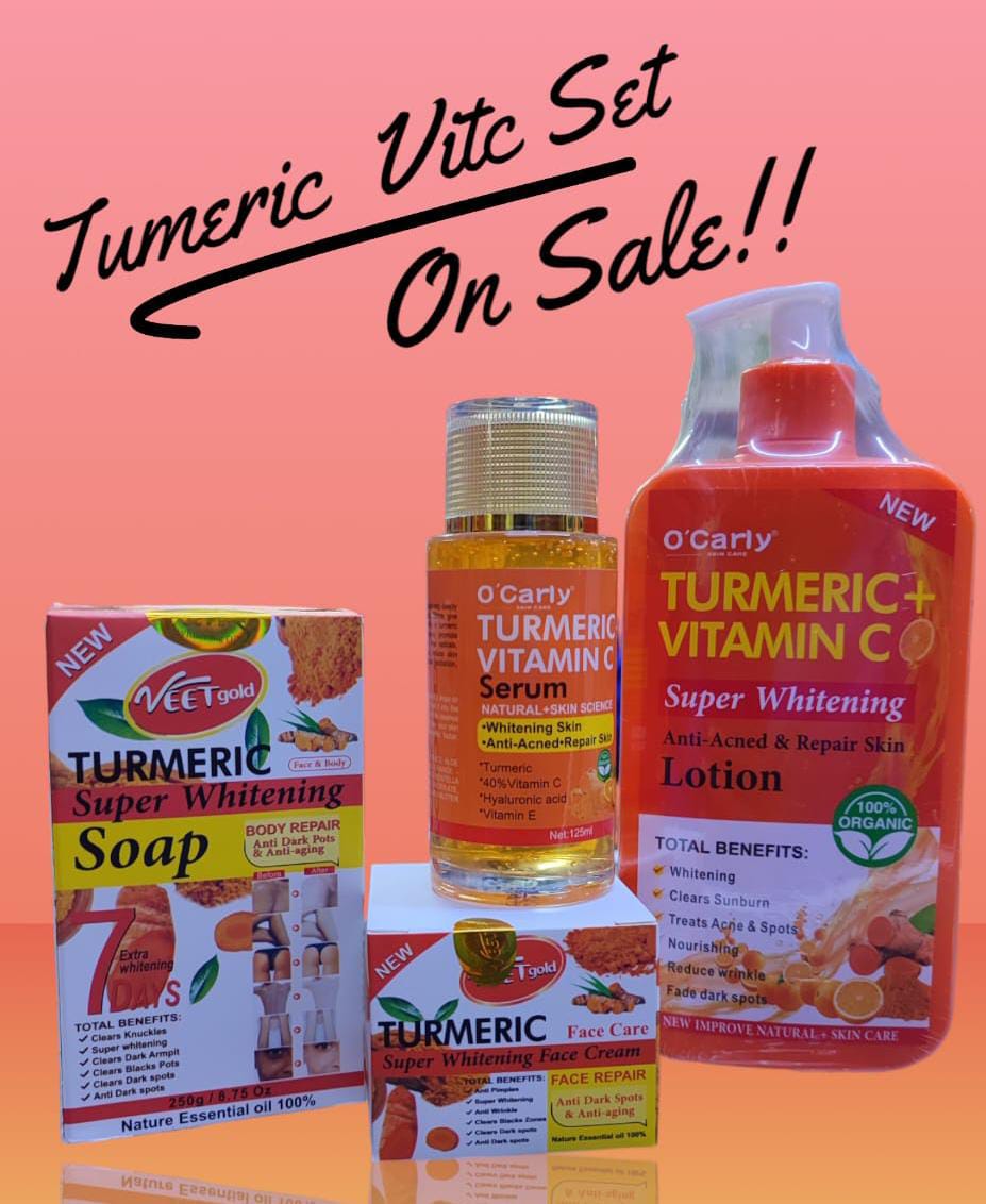 Best price for tumeric vitamin c set super whitening soap, face cream ...
