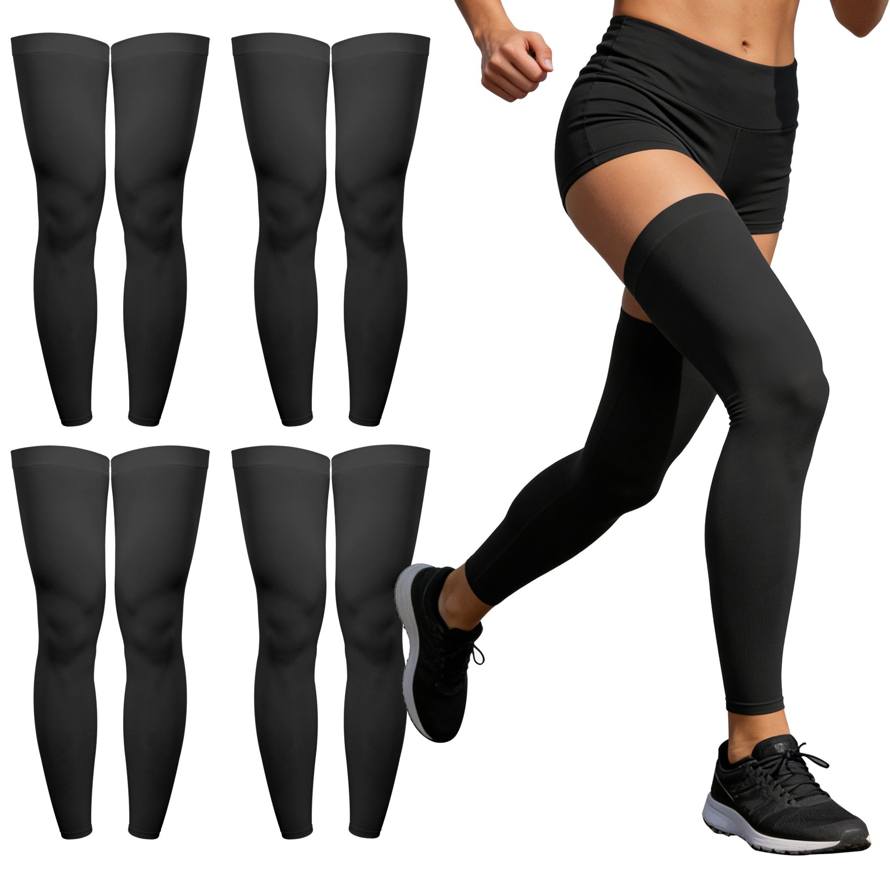 Best price for 4 Pairs Leg Sleeves, Full Leg Compression Sleeve, Sports ...