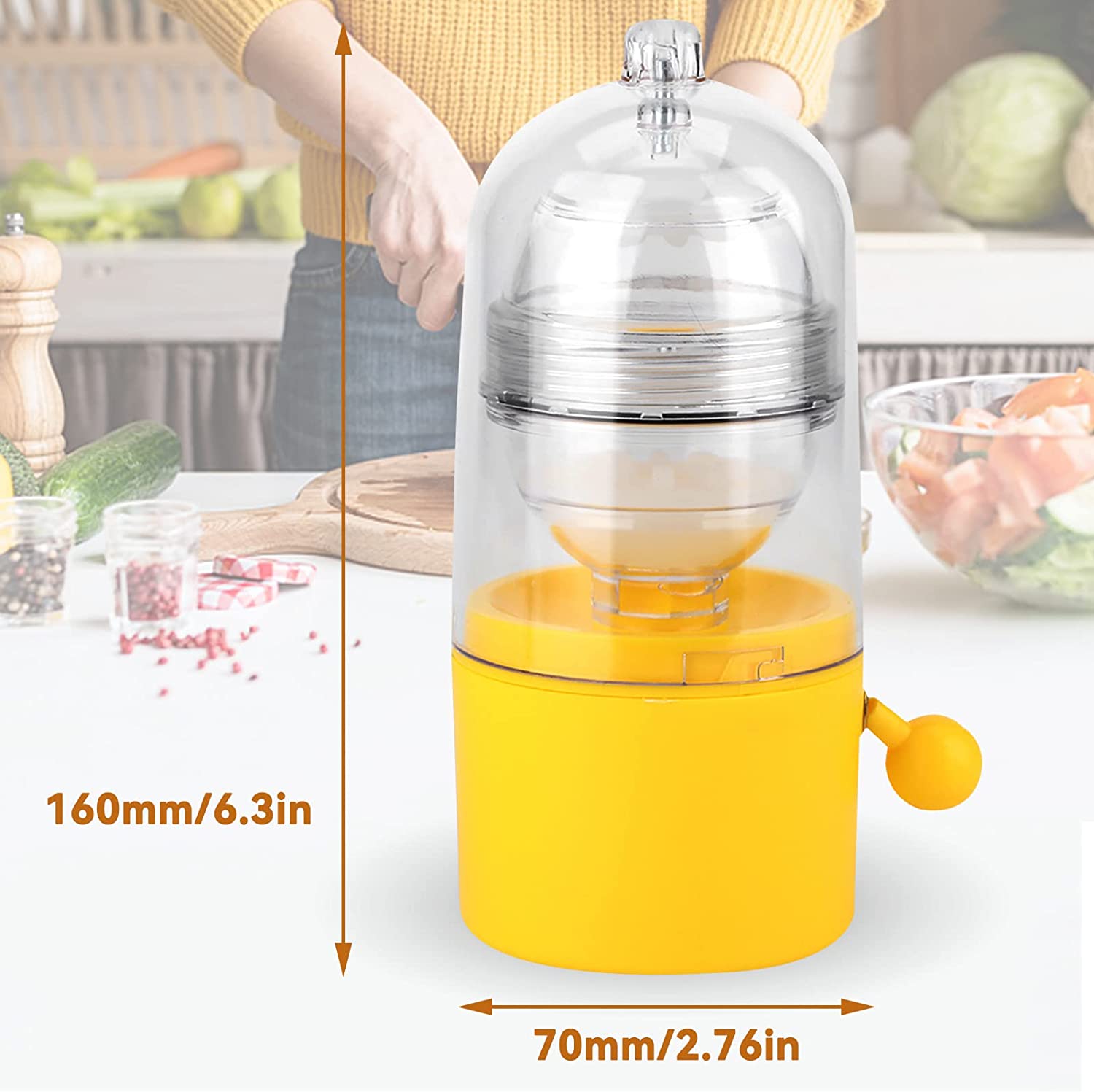 Best price for Portable Egg Scrambler Shaker Whisk Hand Powered Golden ...
