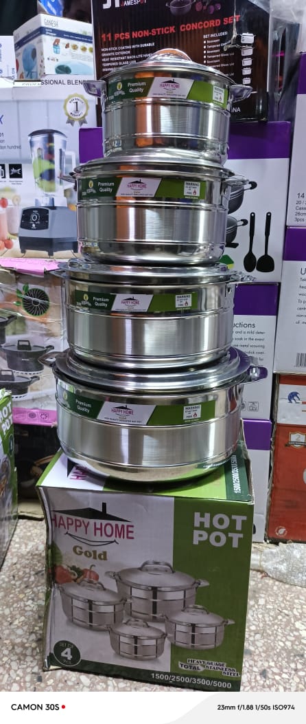 Best price for 4Pcs of Happy Home Stainless Steel Hotpots Insulated ...