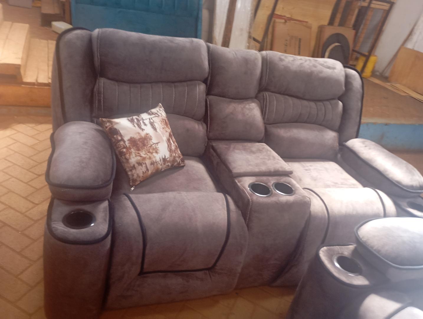 Best price for Semi Recliner 5 Seater Sofa Furniture Color-Brown ...