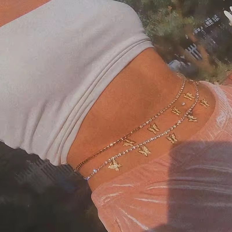 Best price for Sexy Butterfly Waist Chain Beach Harness Waist Belly ...