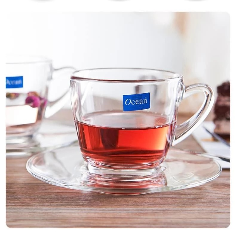 Best price for 6 PC Set Ocean Kenya Cappuccino Cup 245ml Glass Cup Color-Clear Size-6pcs 1001001502