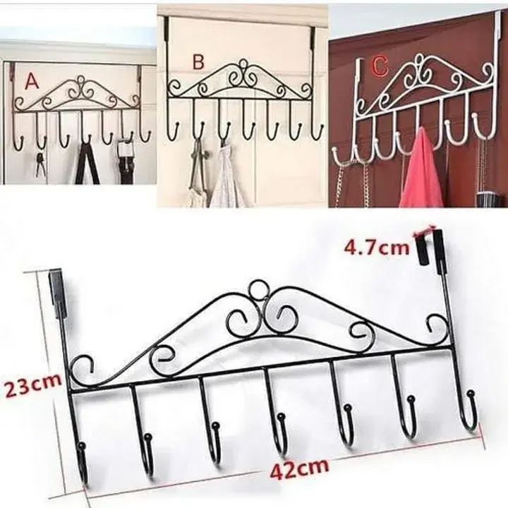 Best price for Over Door Hanger with 7 Hooks, Metal Over the Door Towel ...