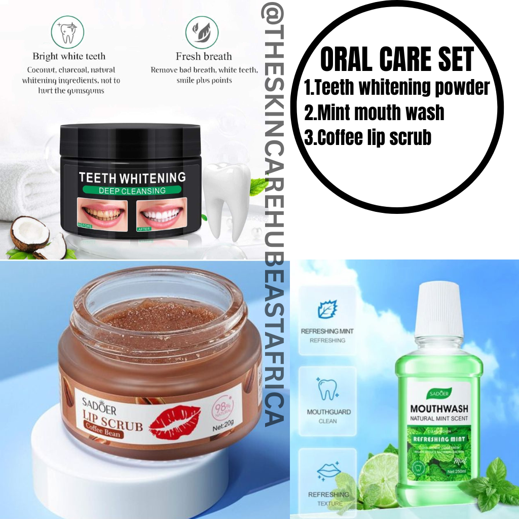 Best price for 3 ORAL CARE SET PREMIUM(TEETH WHITENING POWDER,LIP SCRUB ...