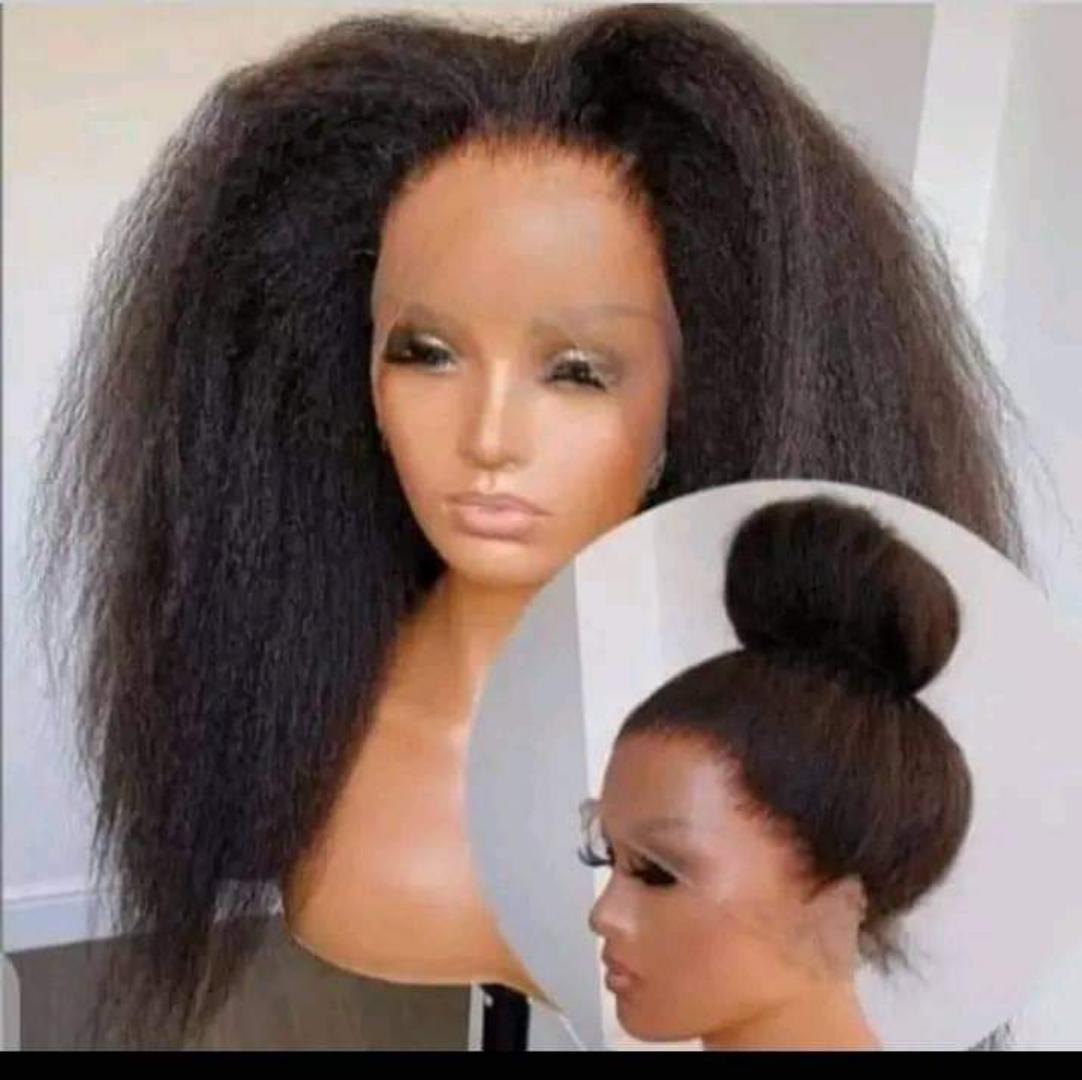 Best price for Natural Yaki full frontal lace wig Wigs Color-Black Wigs ...