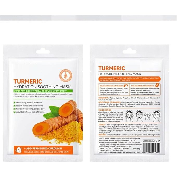 Best price for 2pcs Sadoer Tumeric Hydrating Soothing Mask (Anti ...