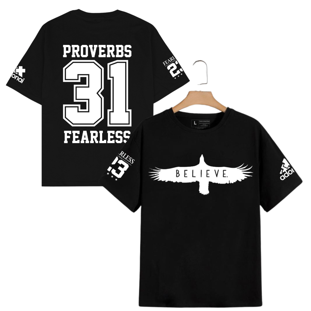 Best price for Believe, Fearless Proverbs 31 Custom Christian T-shirt