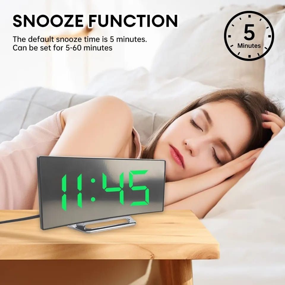 Best price for Curved digital alarm clock Non-ticking wall clock: High-quality silent quartz ...