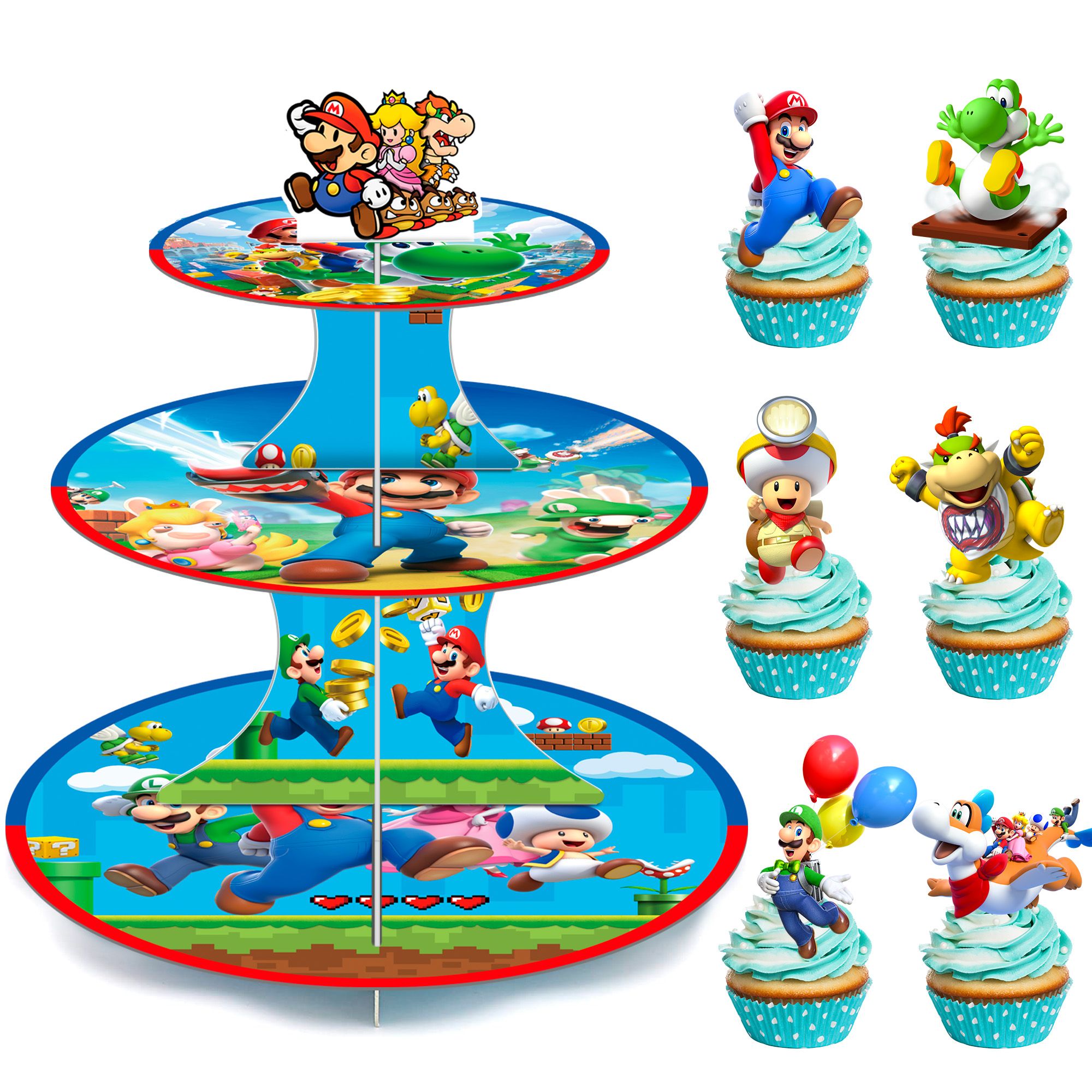 Best price for Super Mario Cupcake Stand, Super Mario Birthday ...