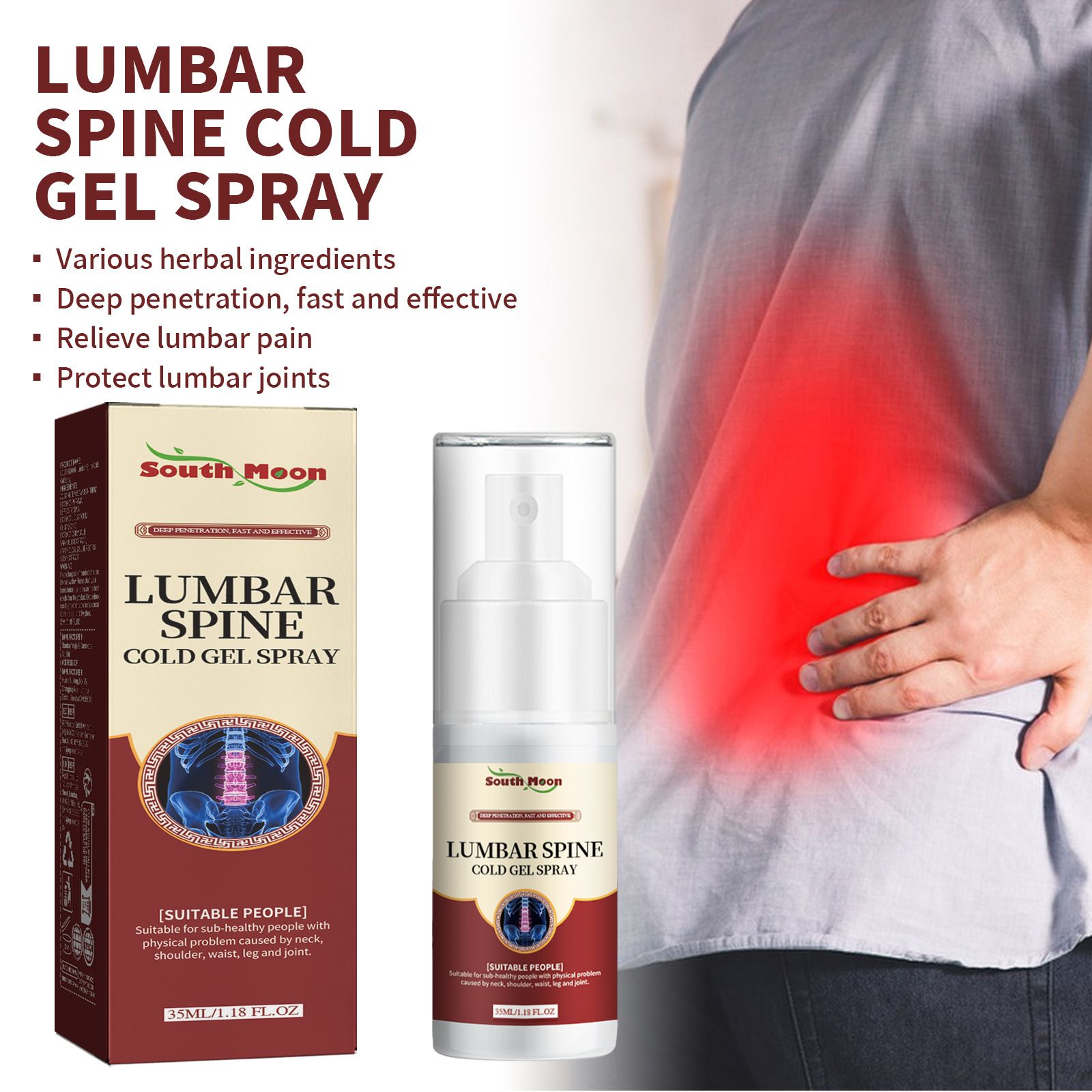 Best price for umbar Spine Cold Gel Spray Relieve Knee Joint Pain ...