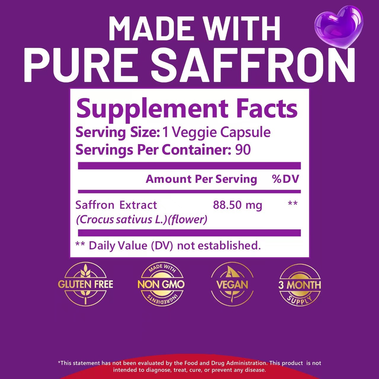 Best price for Saffron Supplement Vegetarian Capsules Saffron ...