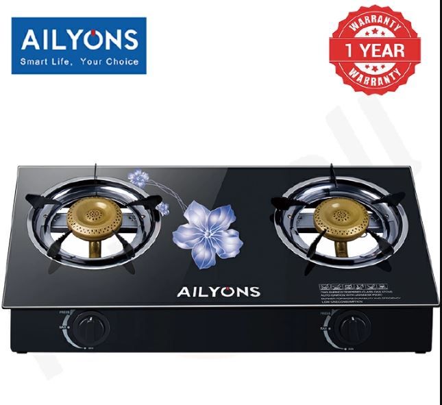 Best price for AILYONS/LYONS GS014-4 Glass Top Double Gas Cooker Auto ...