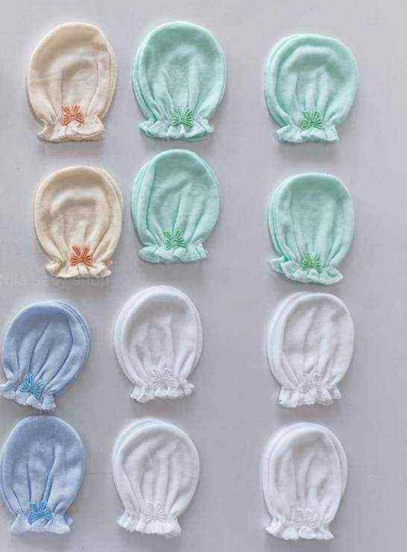 Best price for 6 pcs assorted anti scratch newborn mittens