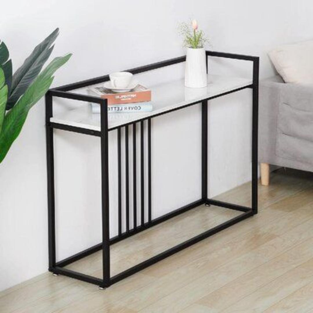 Best price for Modern Industrial Console Table with Marble Effect Top ...