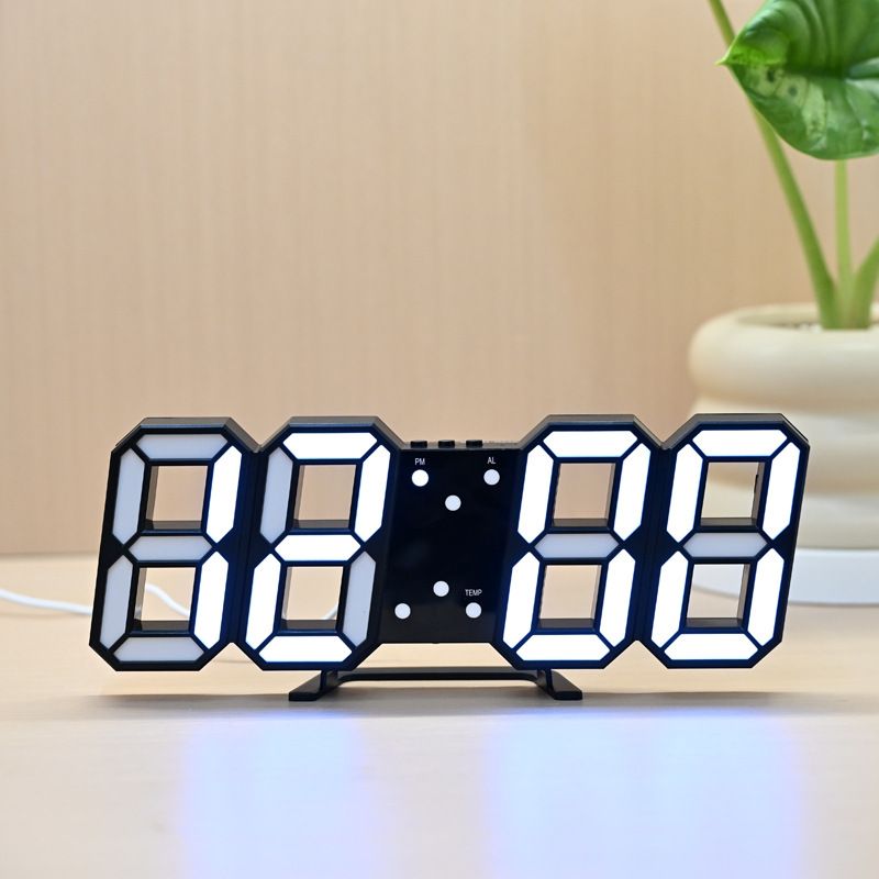 Best price for 3D Digital Alarm Clock Home Desktop Clock Wall Mounted Living Room High-End ...