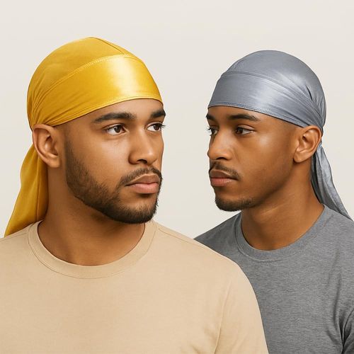 Best price for 2PCS Silky Durag Pack For Men Waves, Satin Doo Rag For ...
