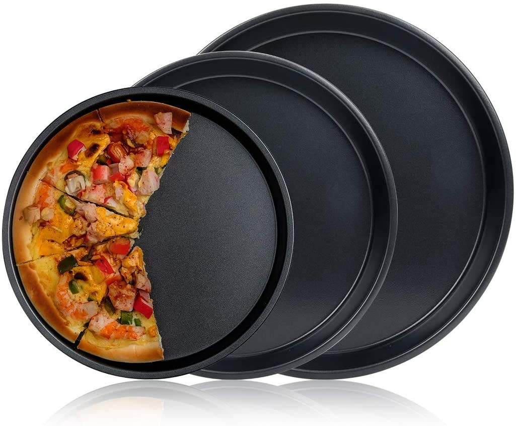 Best price for Pizza PAN Combo 23,26,29,cm 3PCS Pizza Baking Pan Black ...