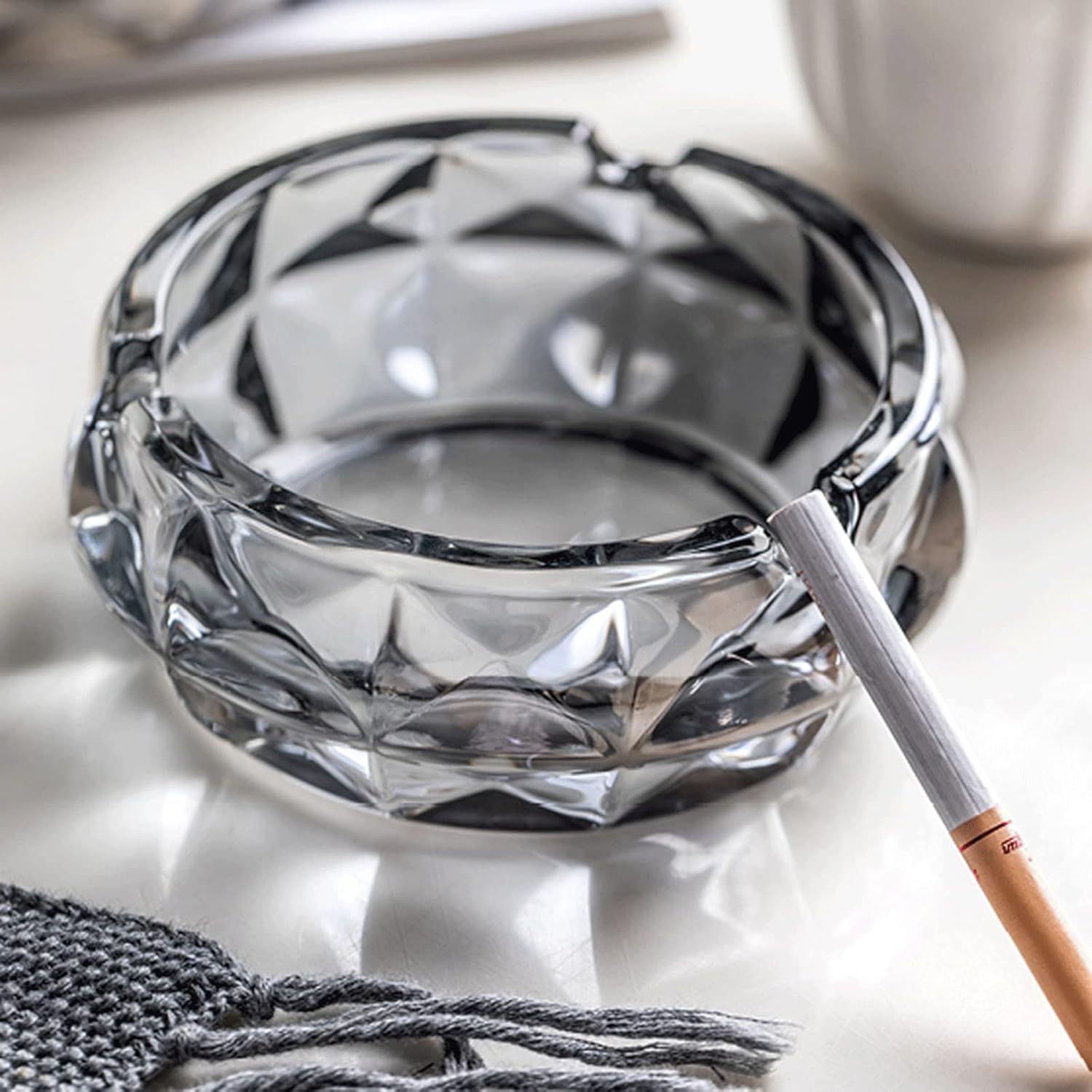 Best price for 1 pc Ash tray round Ashtrays Transparent Crystal Ashtray ...