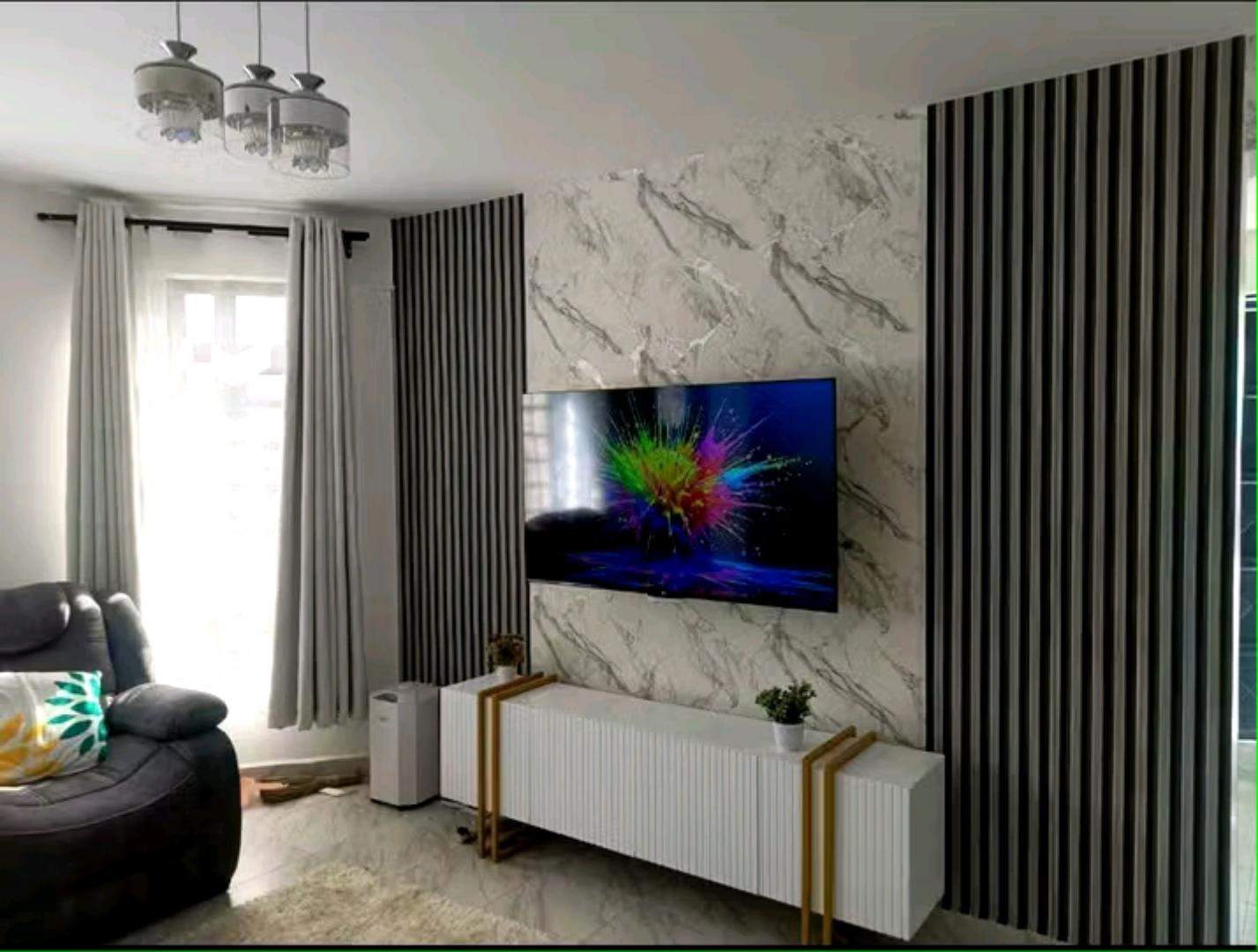 Best price for Fluted Wall Panel Effect Wallpaper Home Color-Light ...