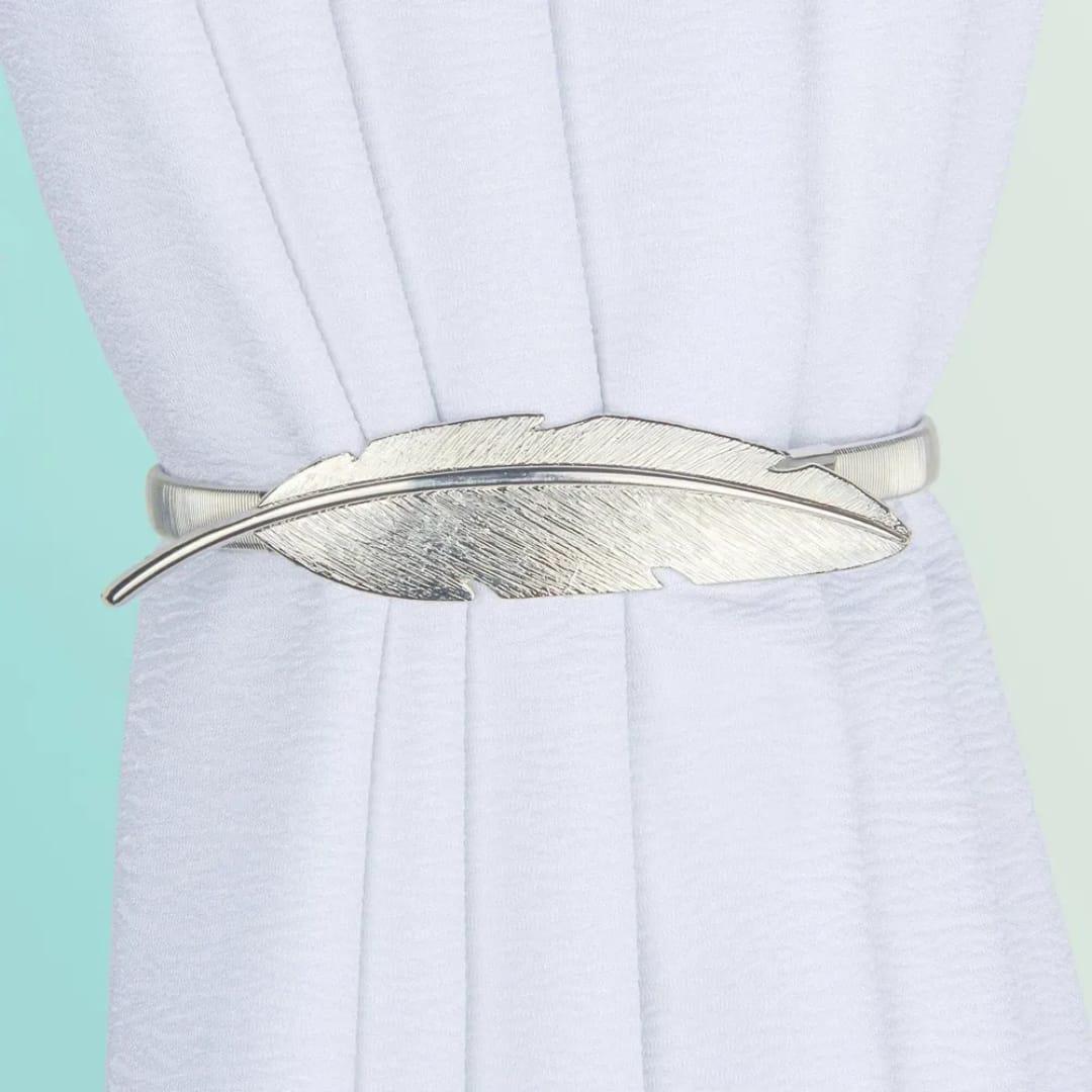 Best price for Silver Metallic Feather shape elastic, Metallic Curtain ...