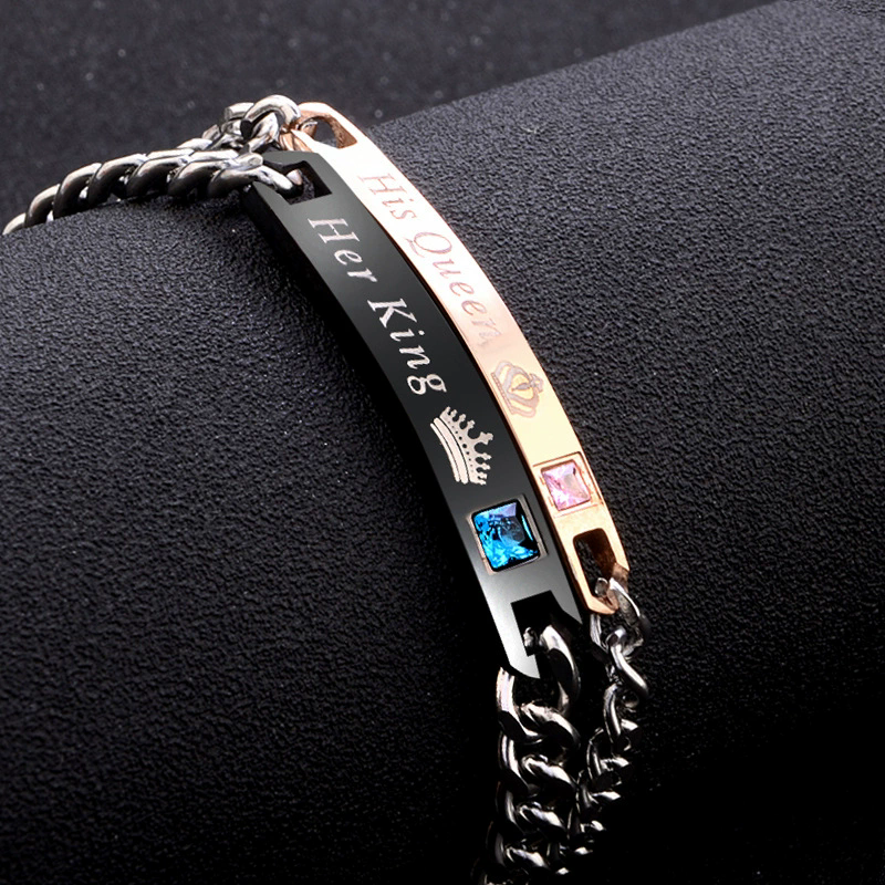 Best price for His Queen Her King Black Rose Gold Color Women's Male ...