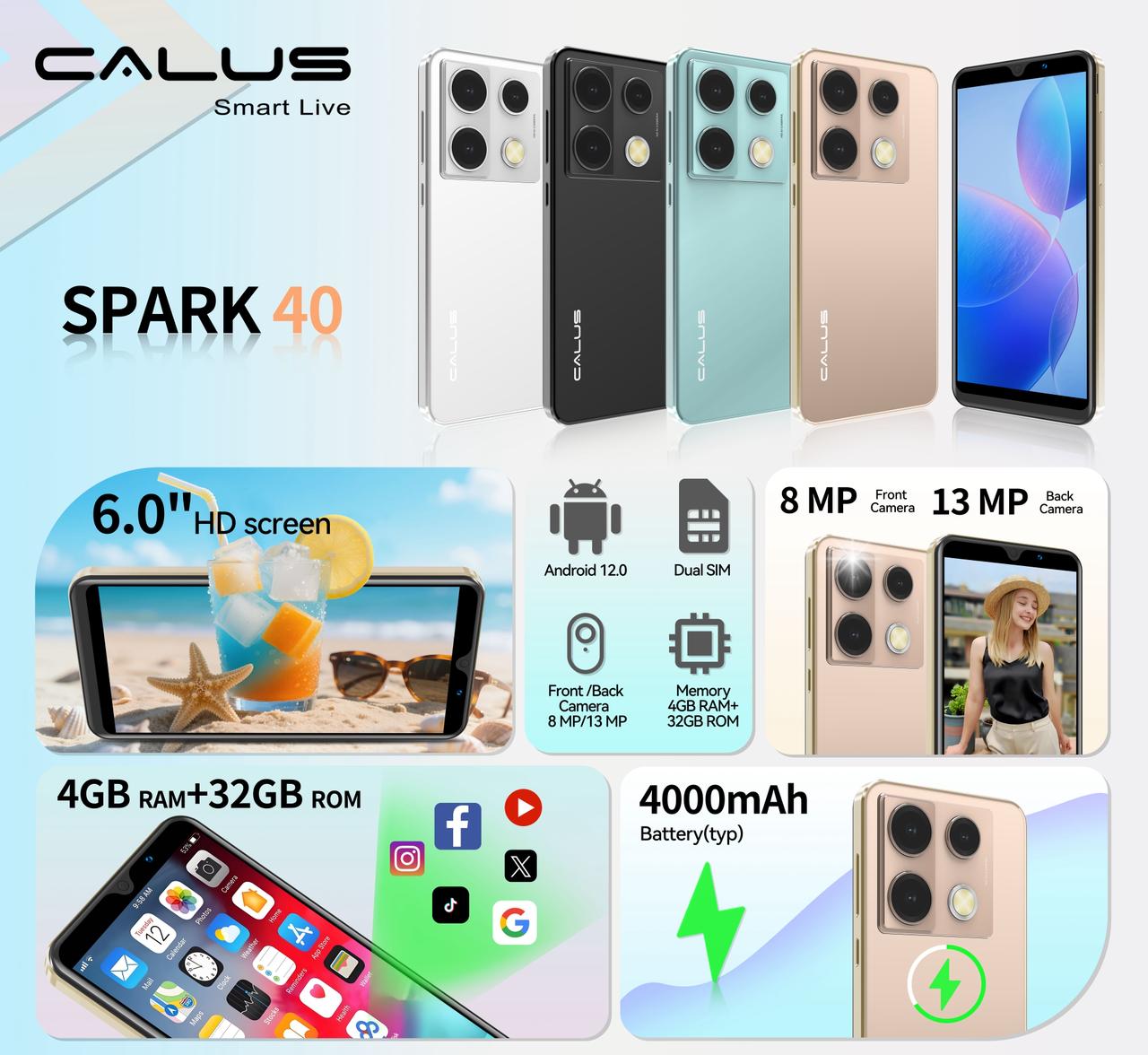 Best price for BLACK NOVEMBER DEALS!! CALUS SPARK 40, 6.0 DISPLAY, 4GB ...