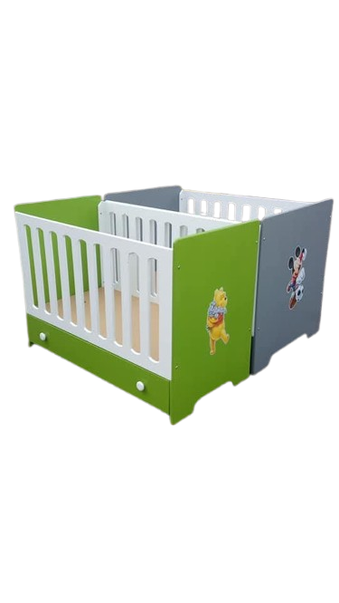 Best price for Wooden Baby Cot with Colorful Panels, Collapsible Sides ...