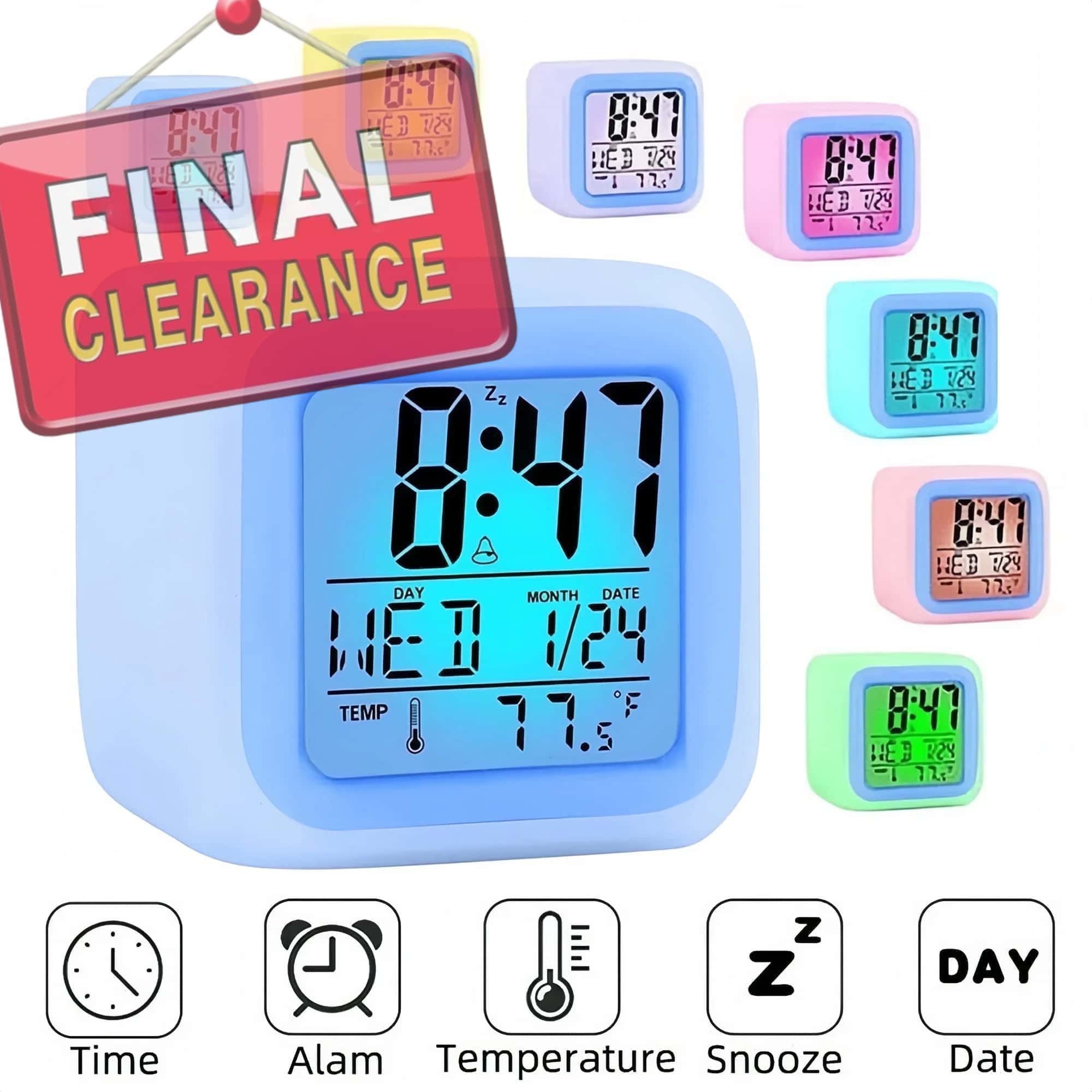 Best price for 【Final Clearance】7 Colors Changing LED Digital Alarm ...