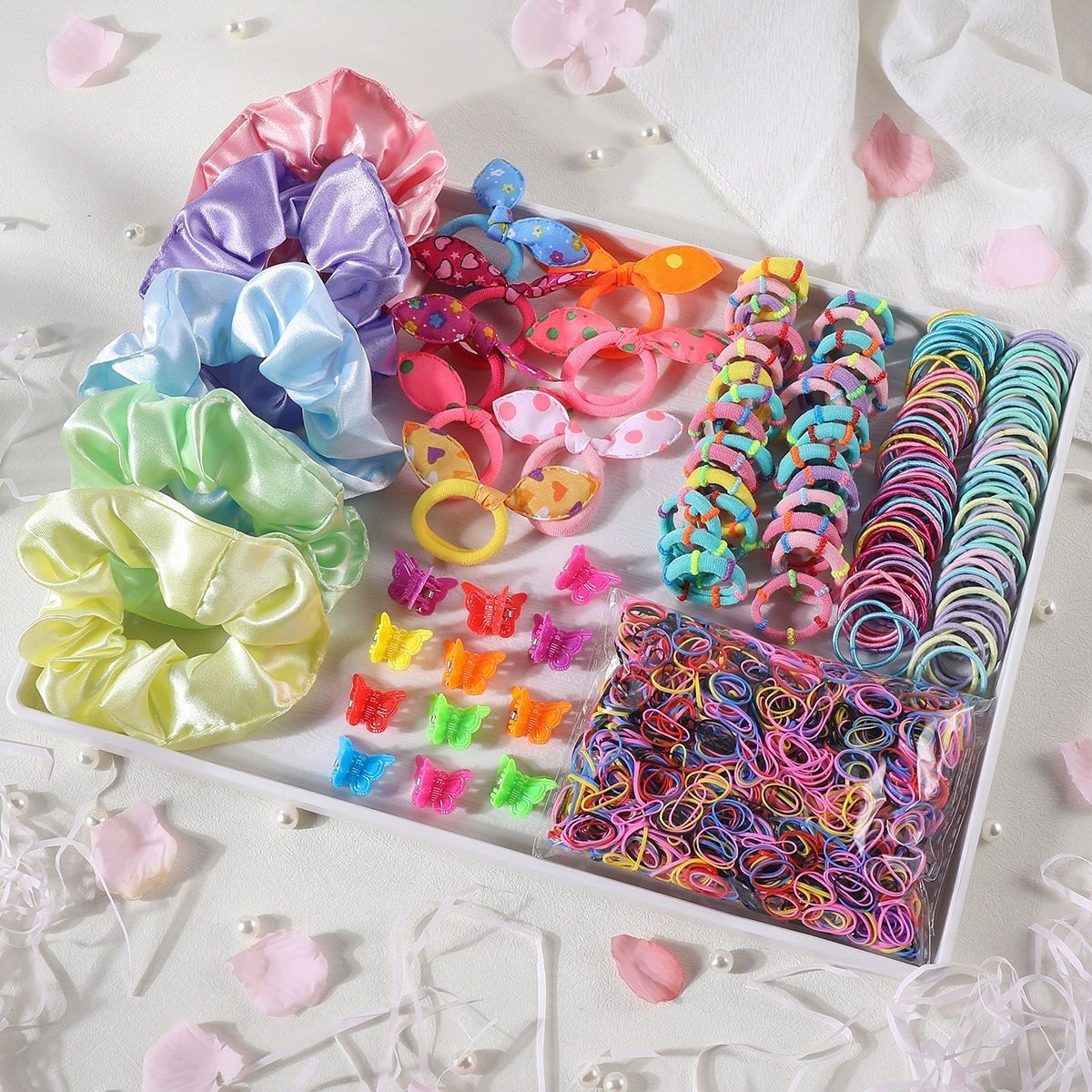 Best price for 1180pcs Girls Colorful Hair Bands Set Nylon Elastic ...
