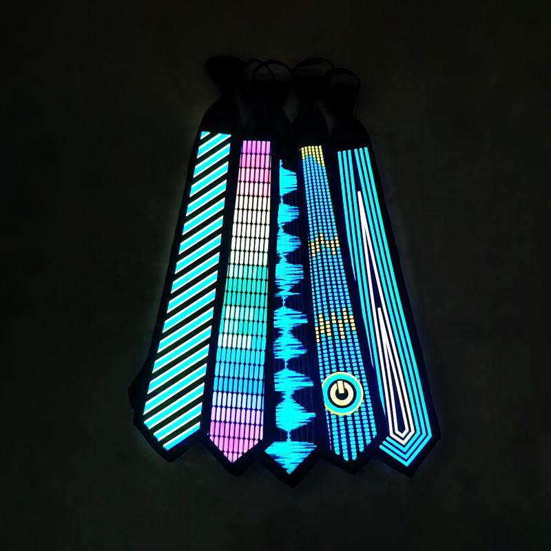 Best price for EL light panel tie Voice-controlled glowing tie ...