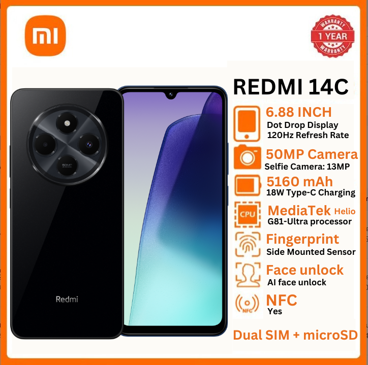 Best price for XIAOMI Redmi 14C Smartphone 8GB RAM + 256GB ROM 50MP AI ...