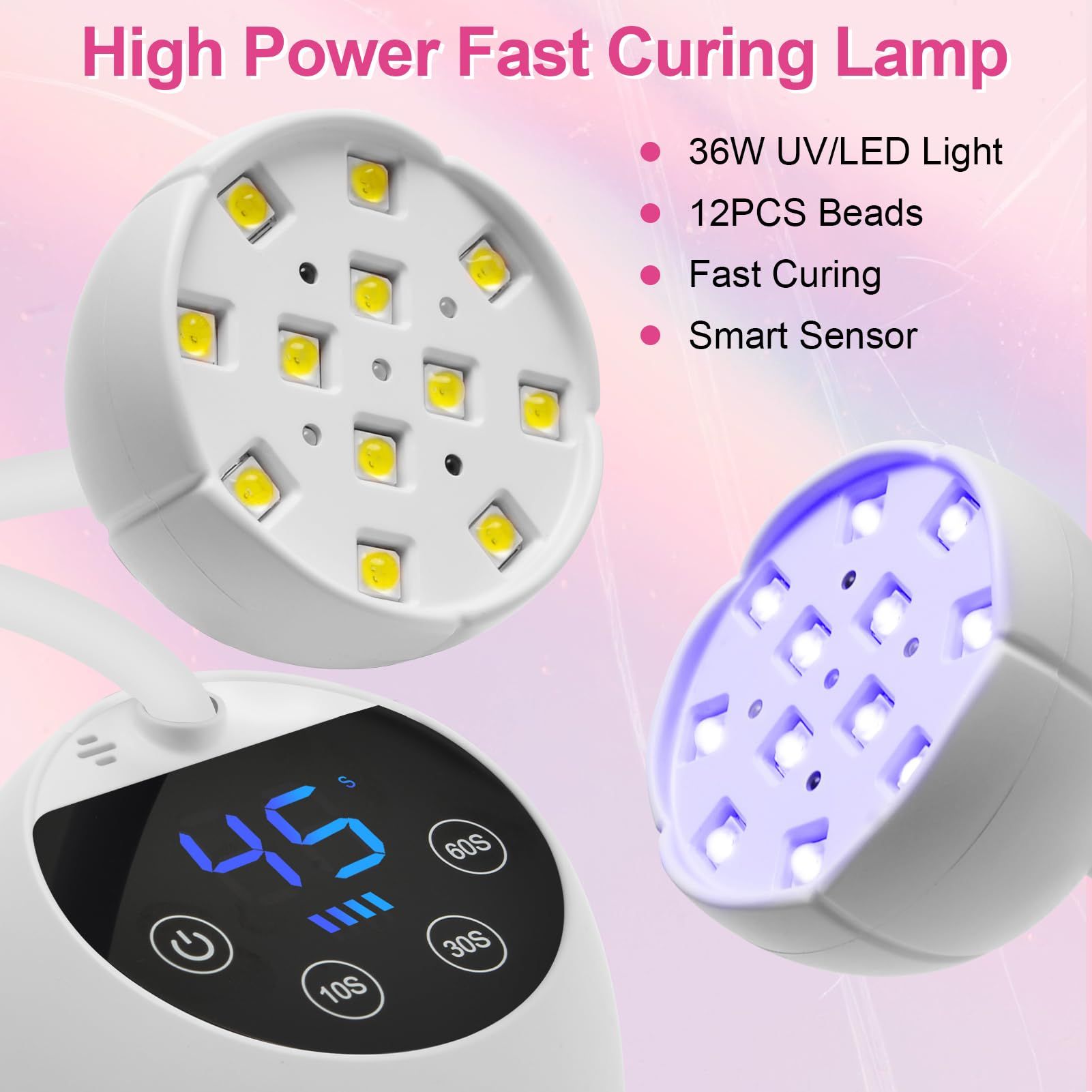 Best price for Mini UV Nail Lamp with Smart Auto Sensor and Display, 12 ...