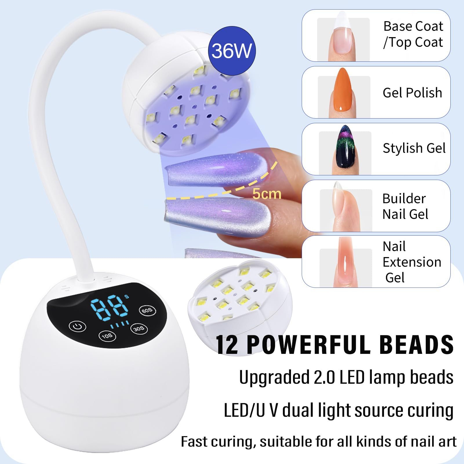 Best price for Mini UV Nail Lamp with Smart Auto Sensor and Display, 12 ...