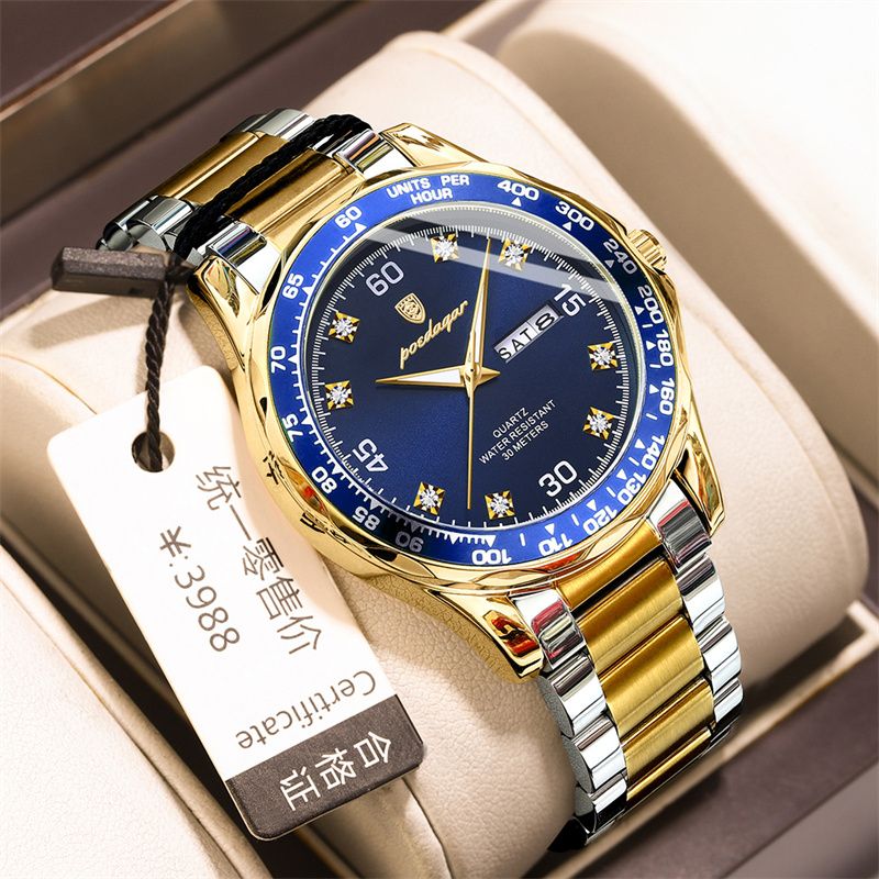 Best price for POEDAGAR Swiss Premium Men Watches Diamond-Studded Dial ...