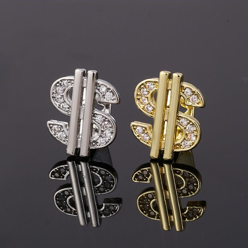 Best price for Gold Silver Iced Out Dollar Sign Single Tooth Grillz for ...